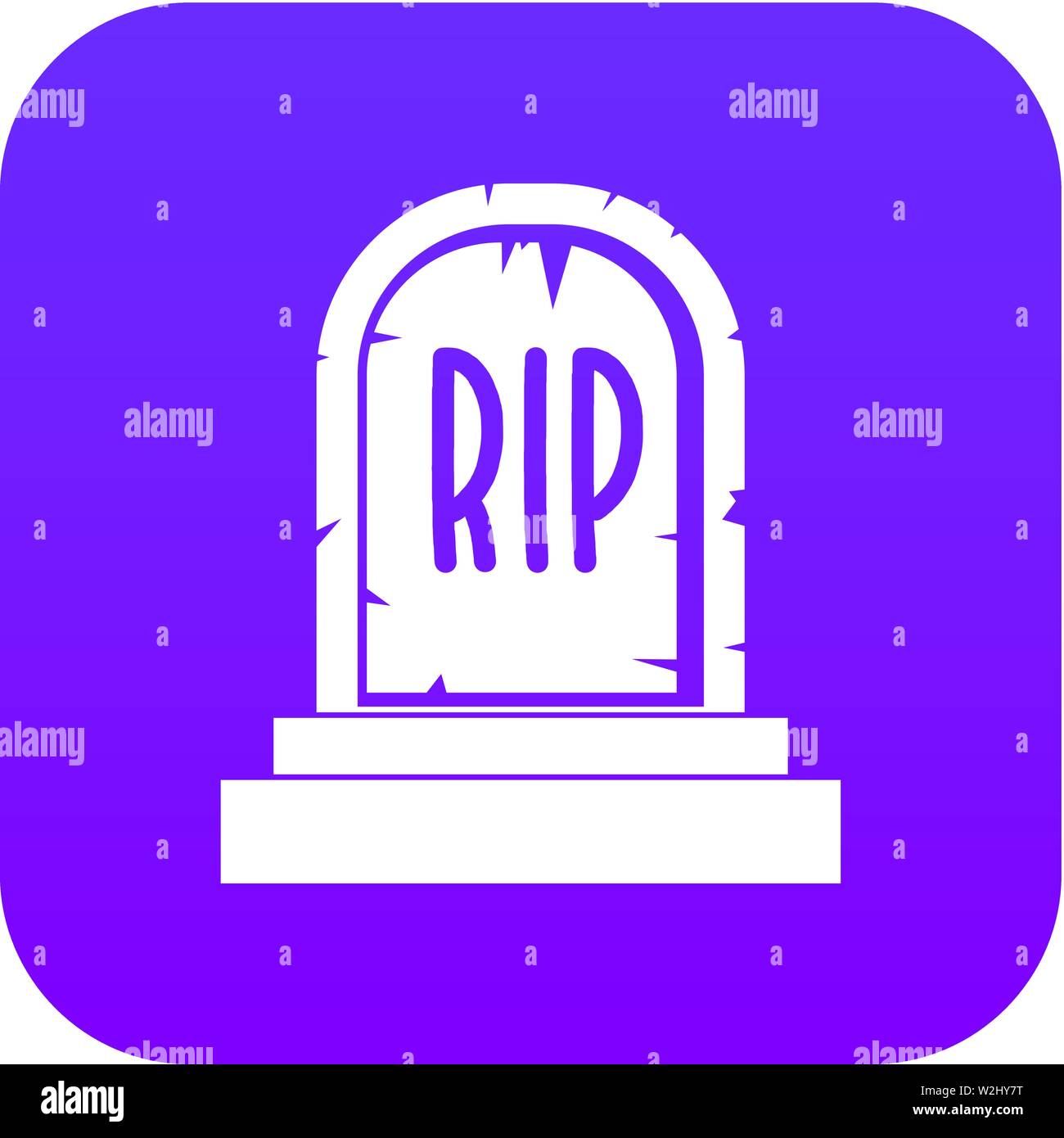 Gravestone with RIP text icon digital purple Stock Vector Image & Art ...