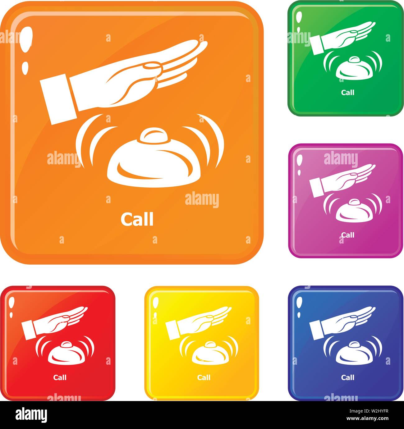 Hotel bell icons set vector color Stock Vector Image & Art - Alamy