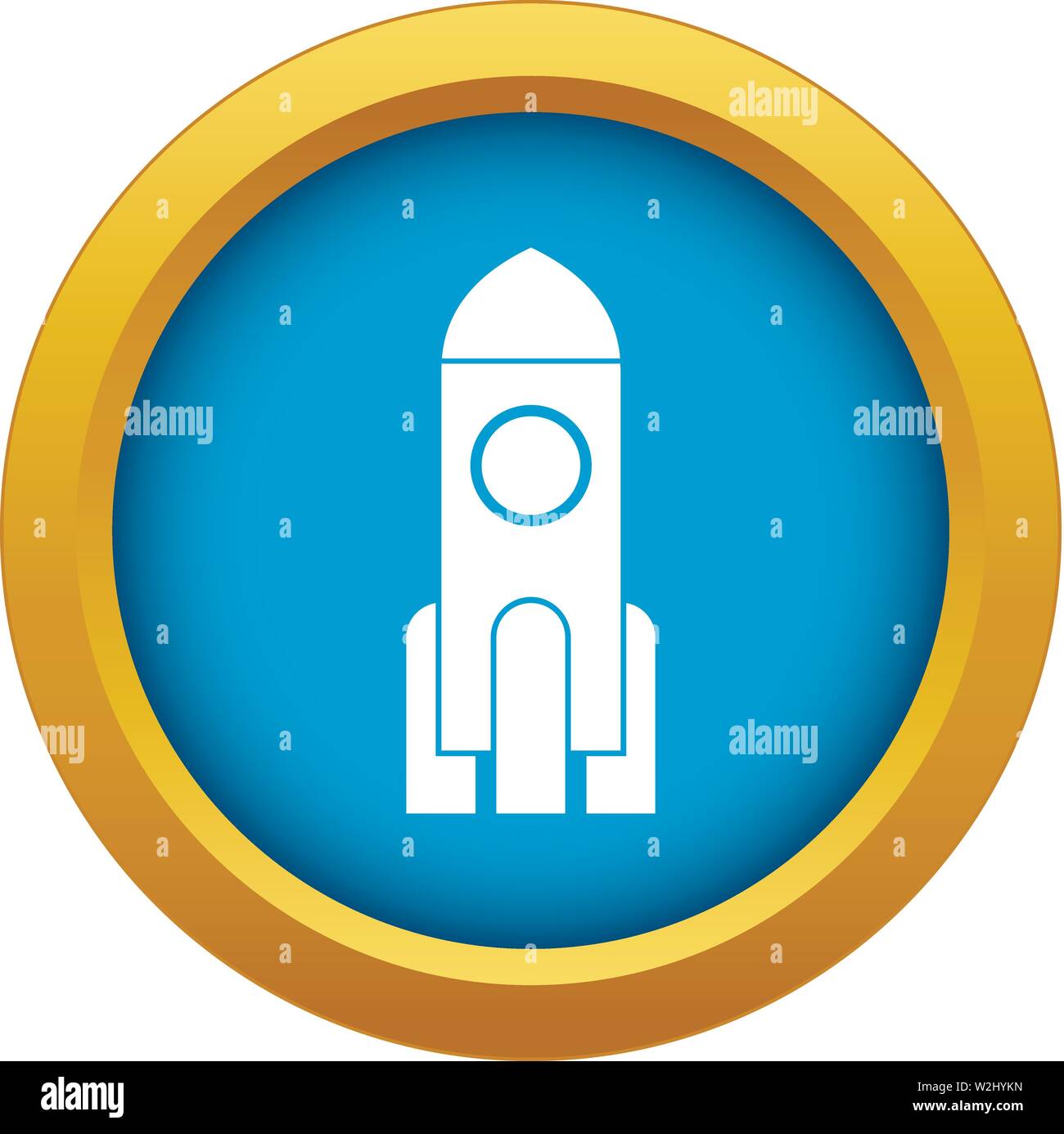 Rocket icon blue vector isolated Stock Vector Image & Art - Alamy