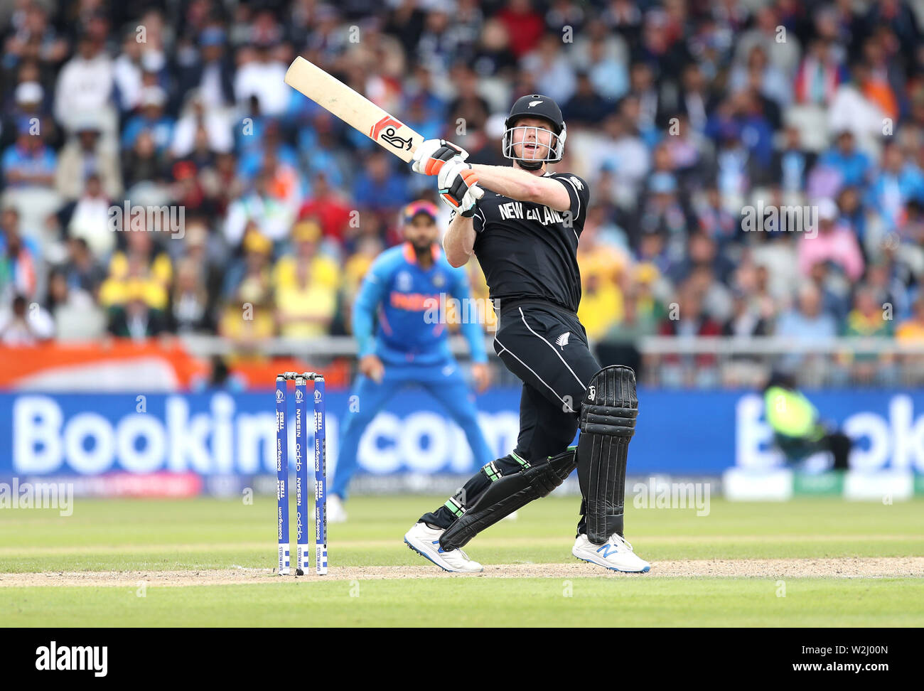 New Zealand's James Neesham in action during the ICC World Cup, Semi ...