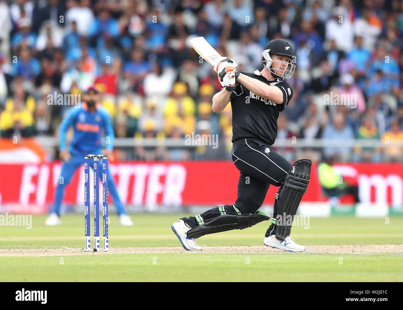 New Zealand's James Neesham in action during the ICC World Cup, Semi ...