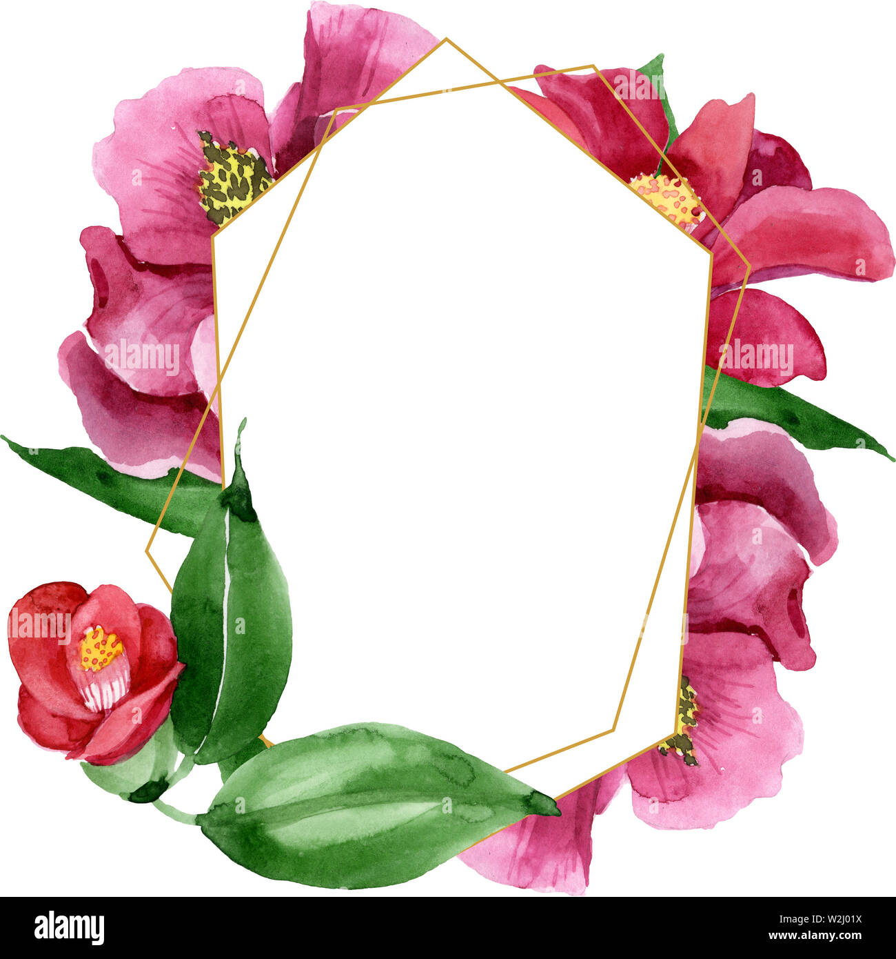 Red camelia floral botanical flower. Wild spring leaf wildflower ...