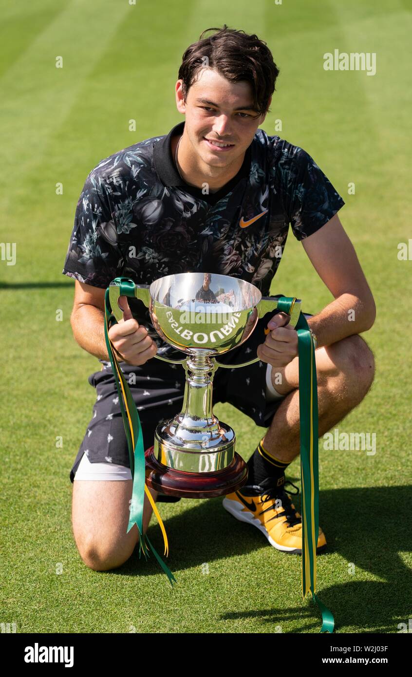 Taylor Fritz of USA winner of Men's singles final with trophy, he beat ...