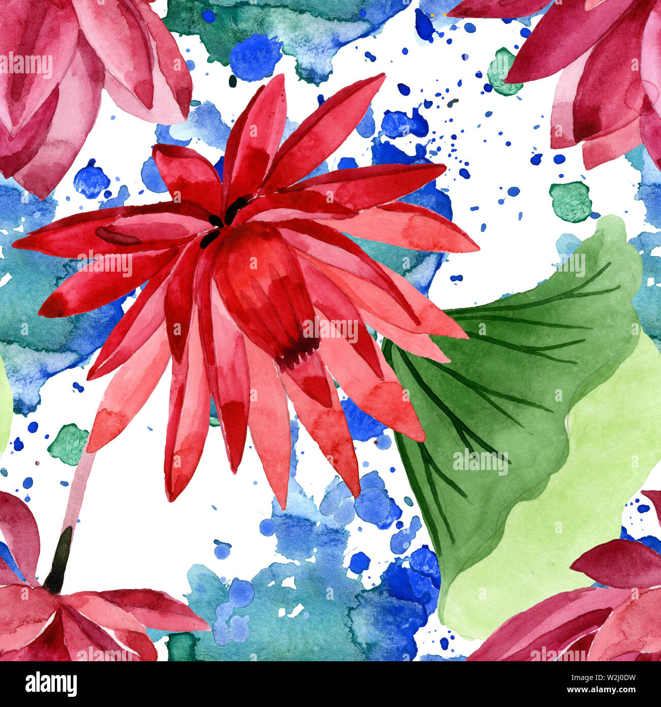 Red lotus floral botanical flower. Wild spring leaf wildflower ...