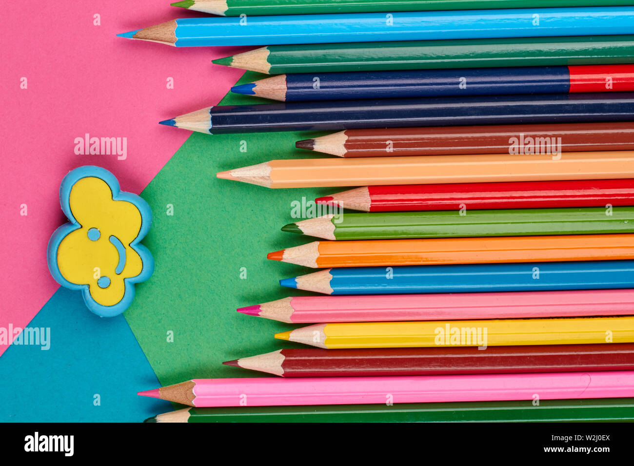 Colored pencils background Stock Photo - Alamy