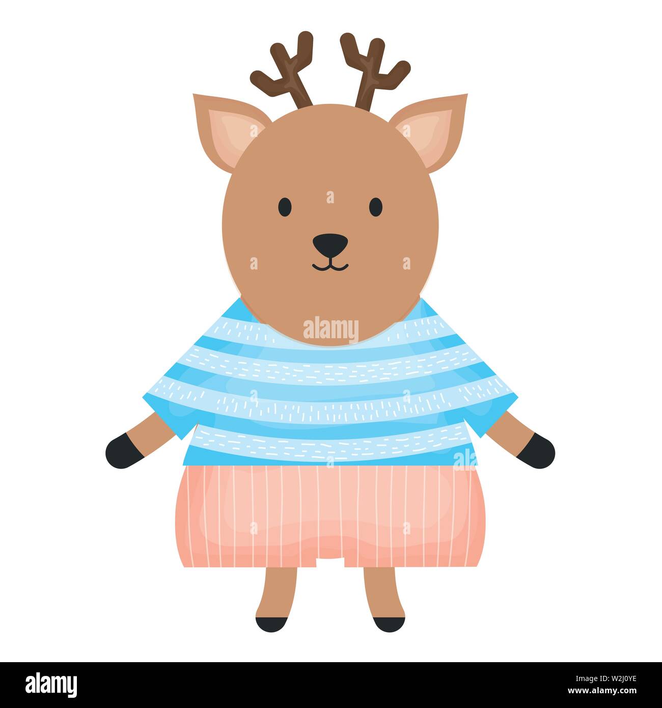 cute reindeer childish character vector illustration design Stock ...