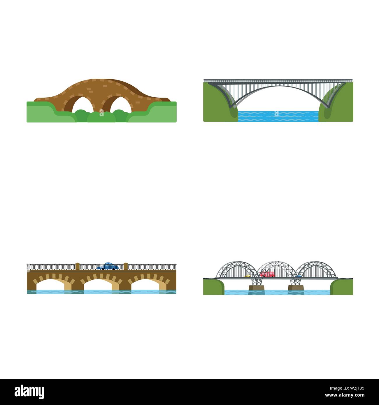 Vector design of bridgework and bridge icon. Collection of bridgework ...