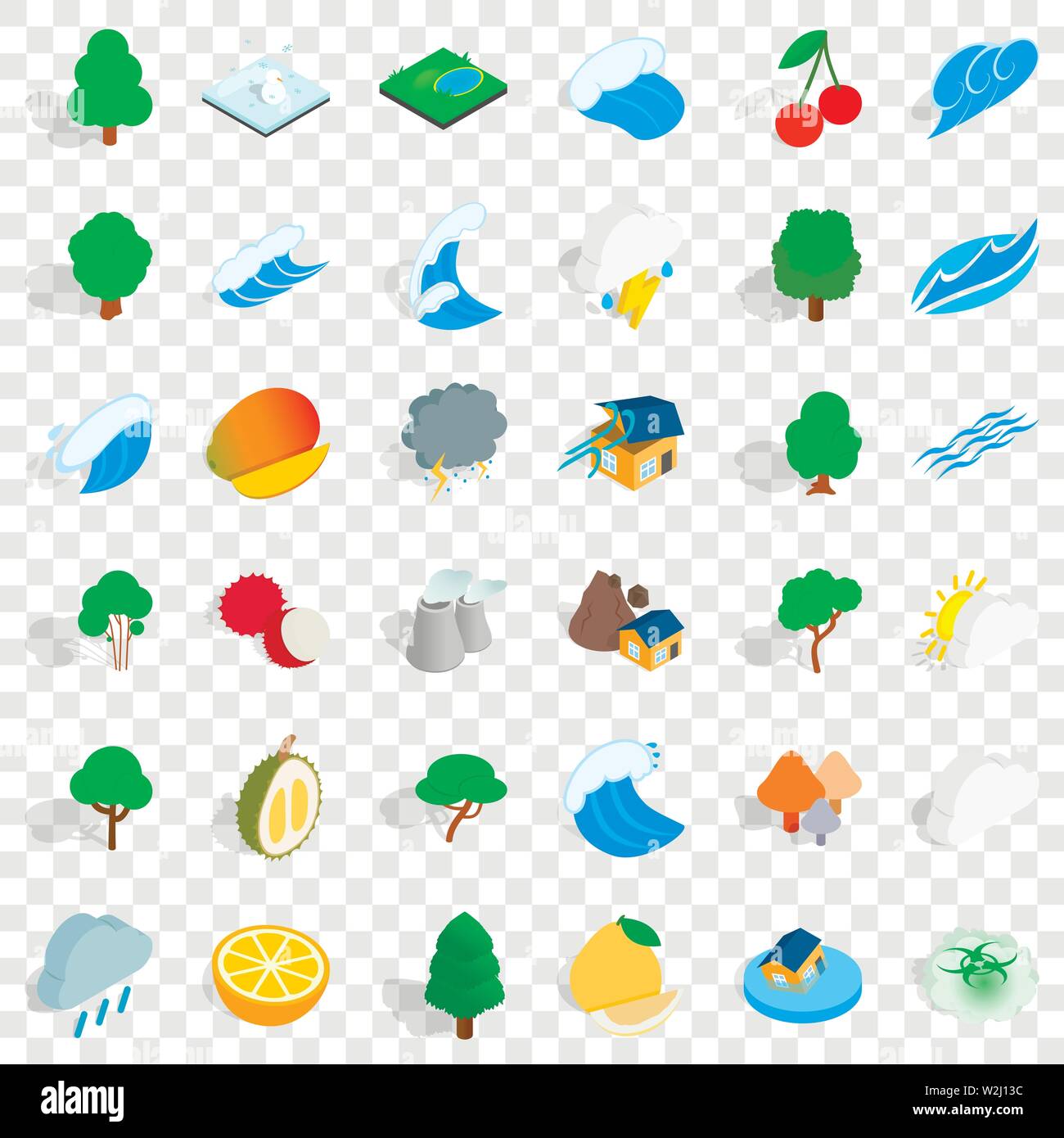 Storm icons set, isometric style Stock Vector Image & Art - Alamy