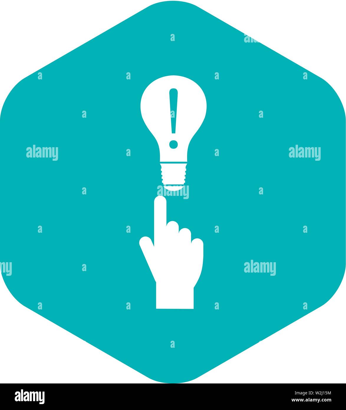 A finger pointer and light bulb icon, simple style Stock Vector Image ...