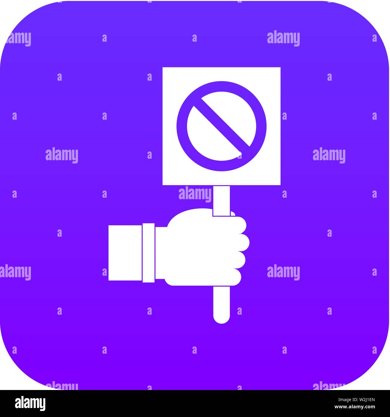 Hand showing stop signboard icon digital purple Stock Vector Image ...