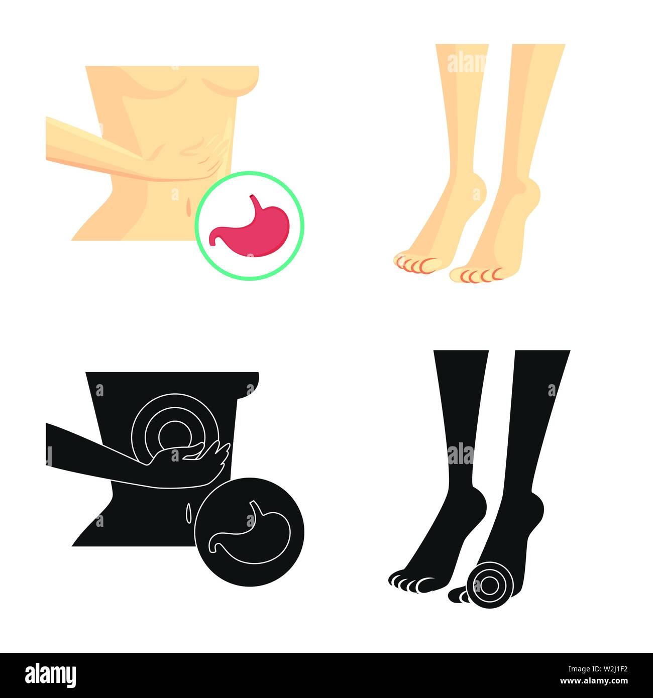 Vector design of hospital and rendering symbol. Set of hospital and ...