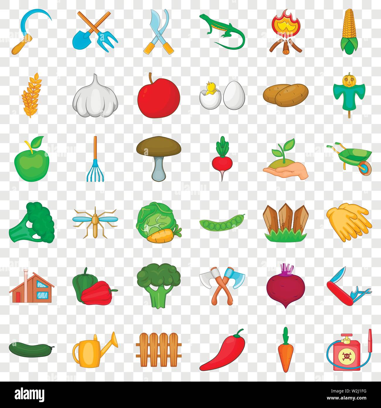 Gardening icons set, cartoon style Stock Vector Image & Art - Alamy