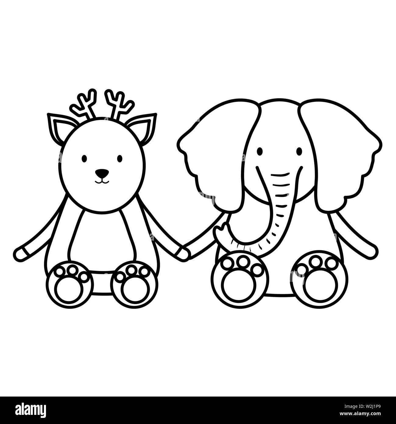 cute elephant childish character vector illustration design Stock ...