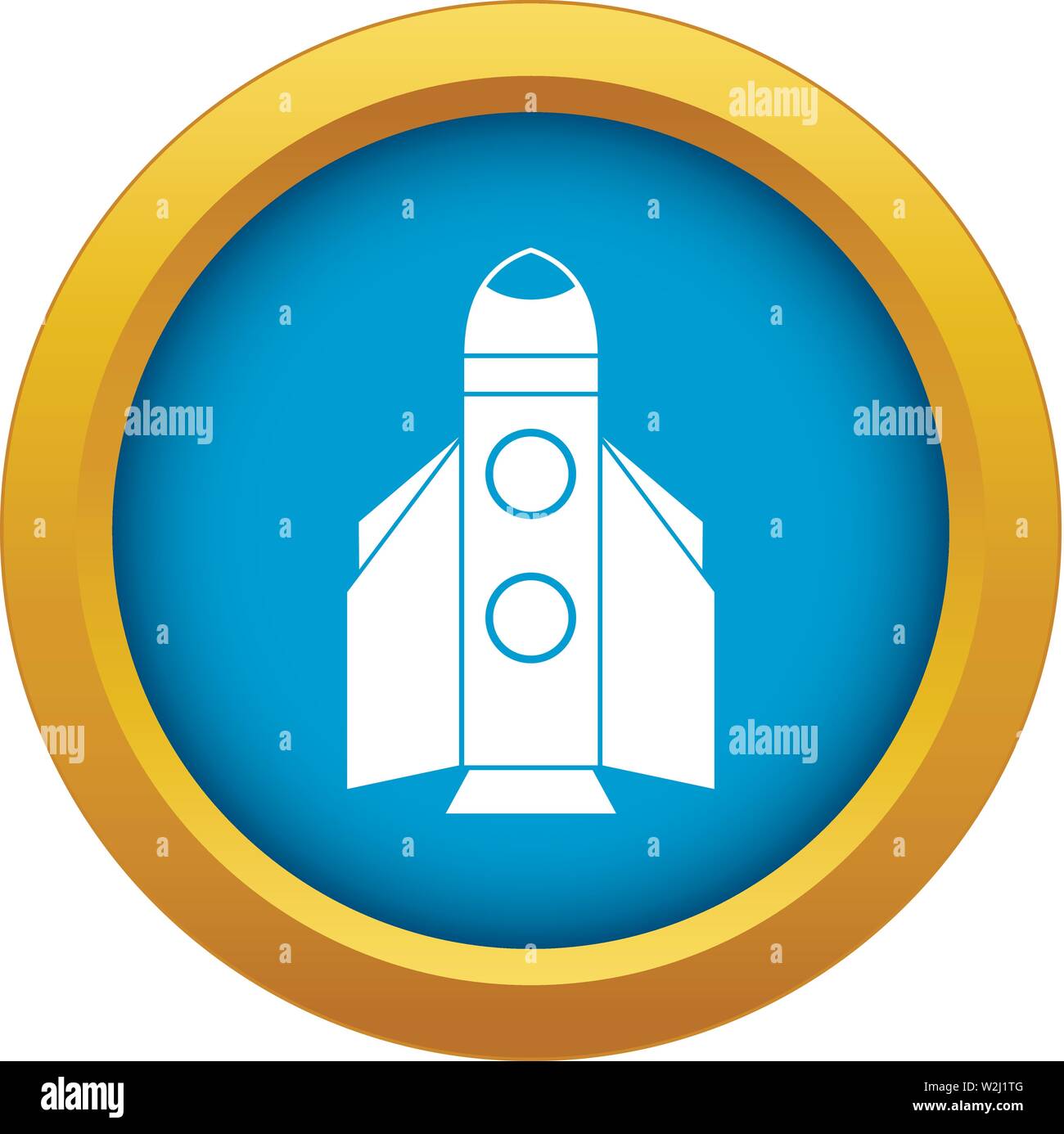 Rocket icon blue vector isolated Stock Vector Image & Art - Alamy