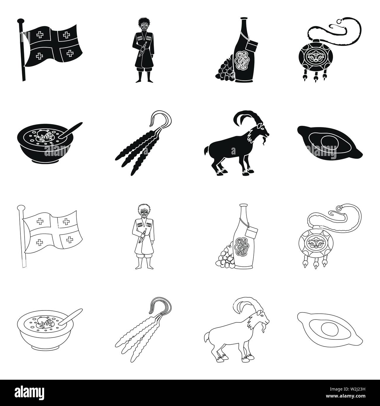 Vector illustration of culture and sightseeing symbol. Set of culture ...