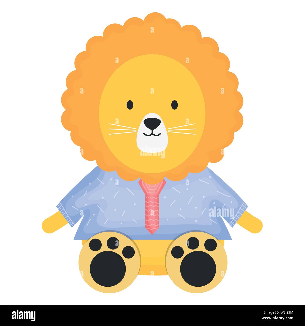 cute lion childish character vector illustration design Stock Vector ...