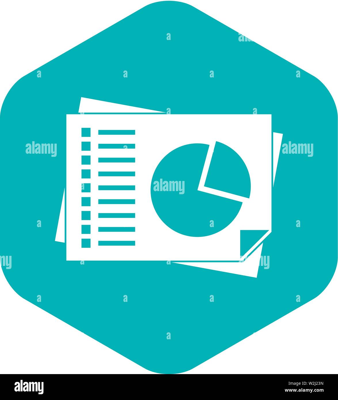 Sheets of paper with charts icon, simple style Stock Vector Image & Art ...