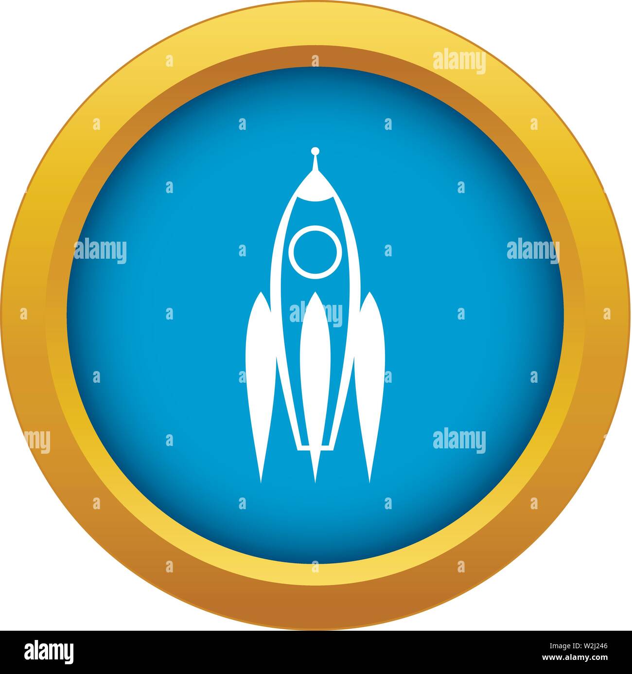 Rocket icon blue vector isolated Stock Vector Image & Art - Alamy
