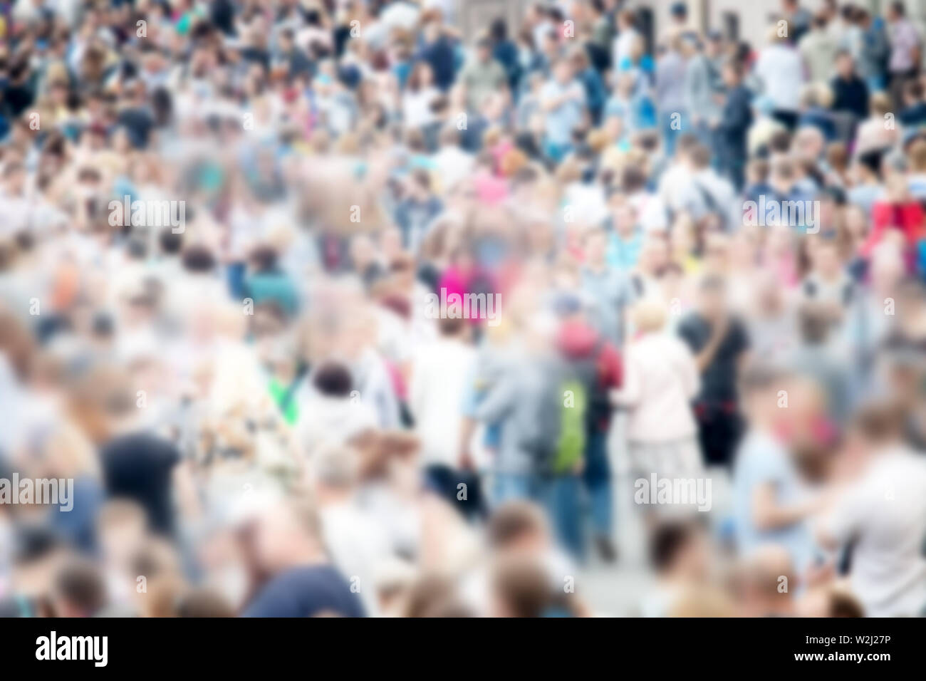 strong blurred, crowds of anonymous people on a city holiday in ...