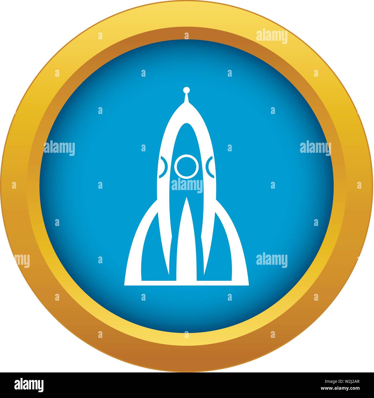 Rocket icon blue vector isolated Stock Vector Image & Art - Alamy