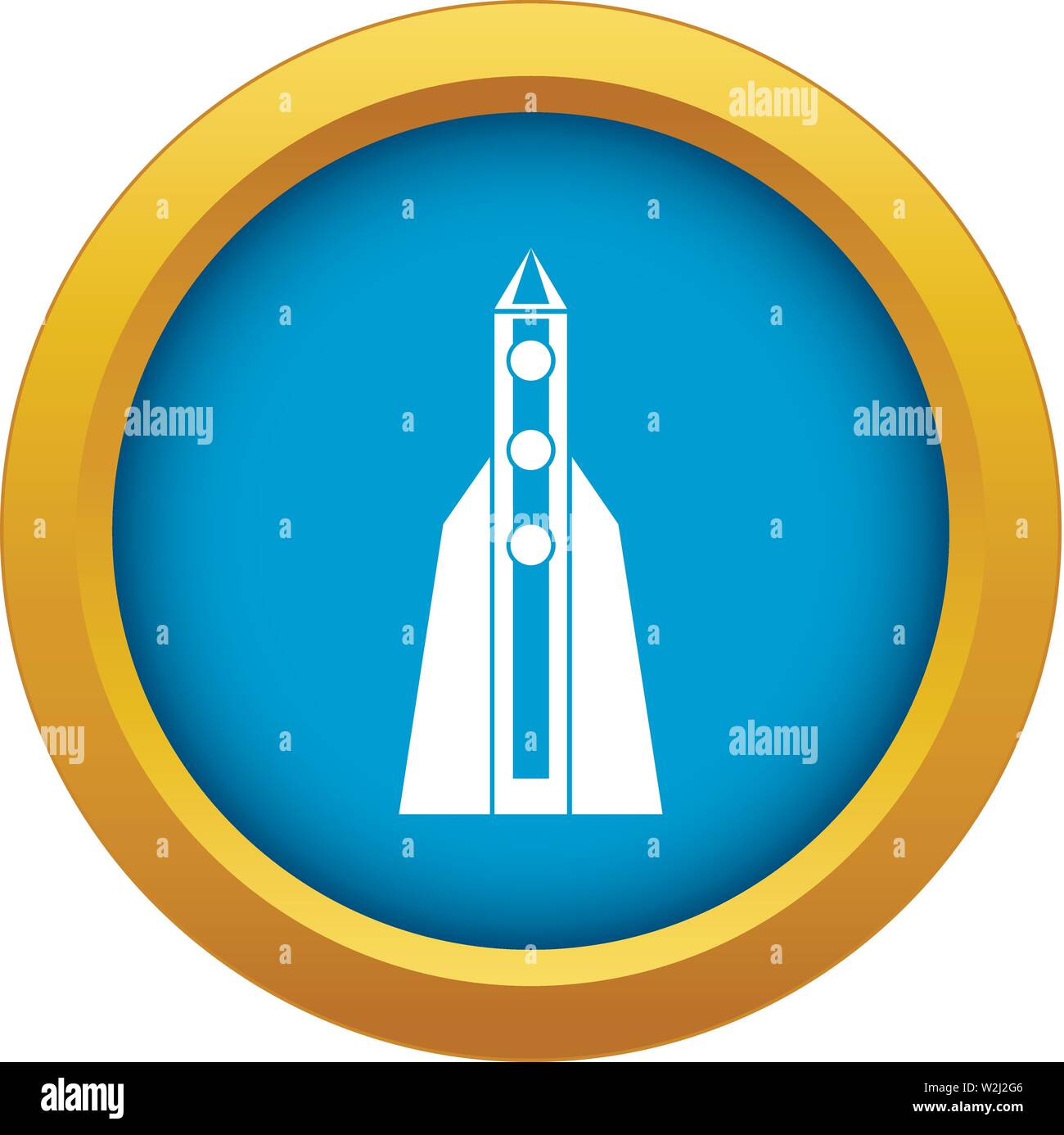 Rocket icon blue vector isolated Stock Vector Image & Art - Alamy
