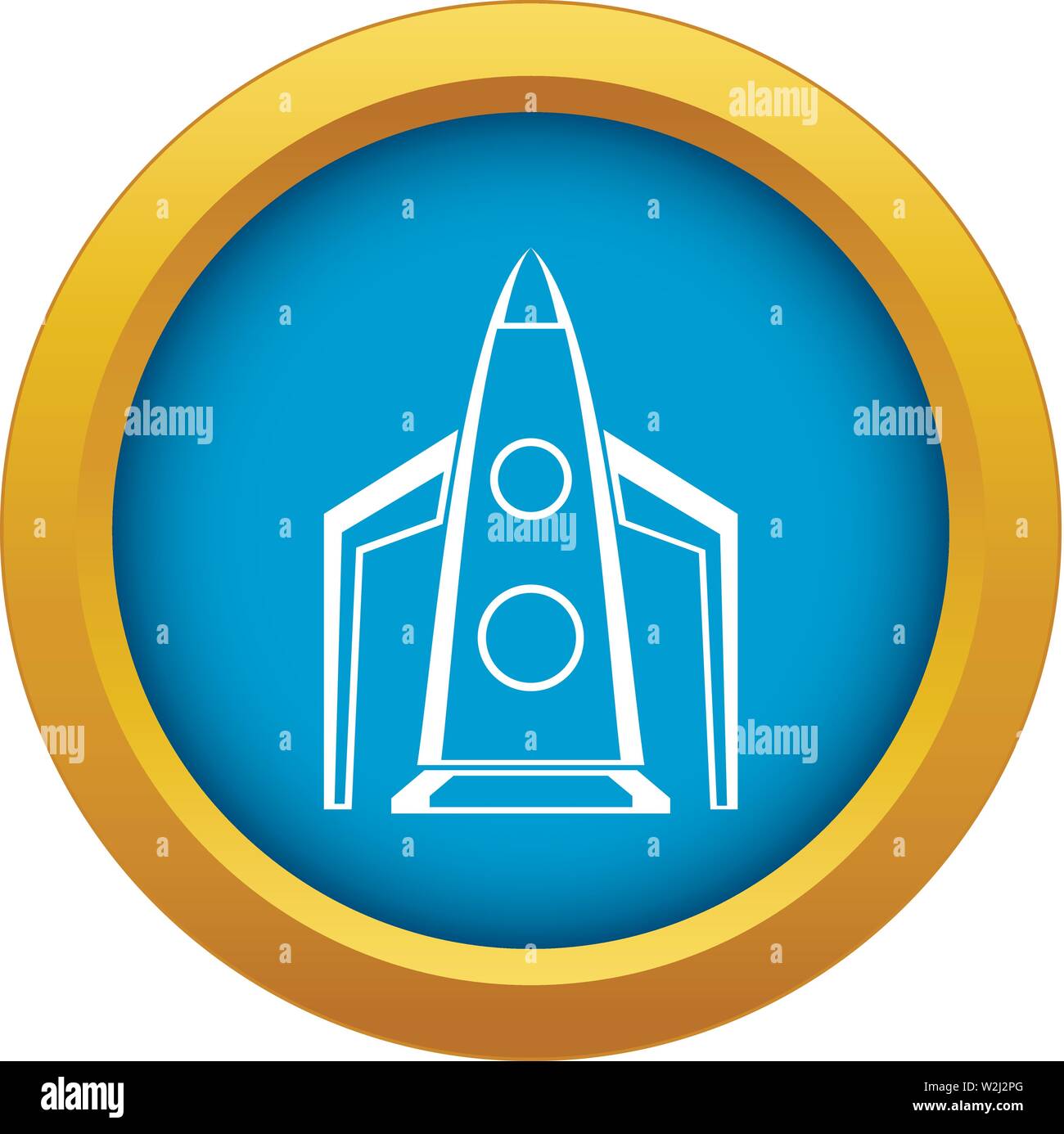 Rocket icon blue vector isolated Stock Vector Image & Art - Alamy