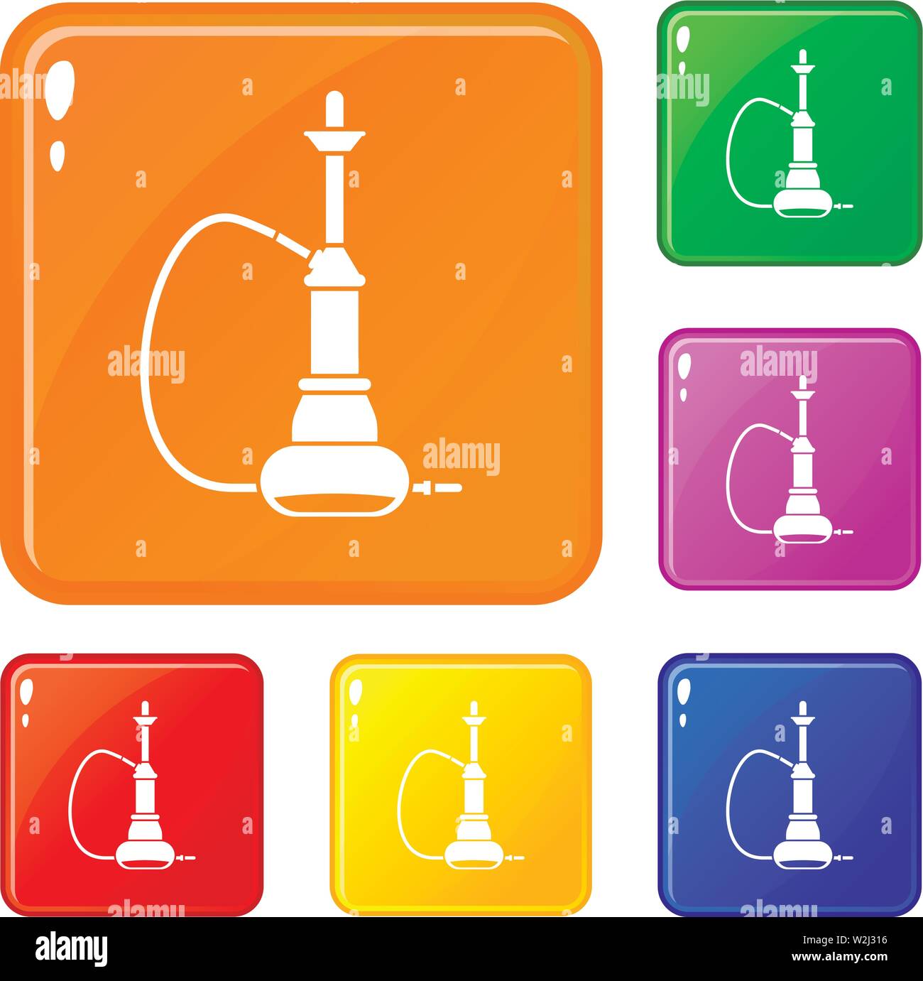 Hookah icons set vector color Stock Vector Image & Art - Alamy