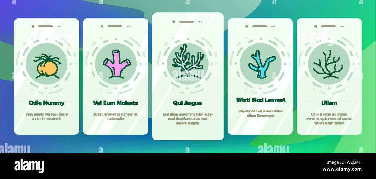 Corals Reefs And Seaweed Vector Onboarding Stock Vector Image & Art - Alamy