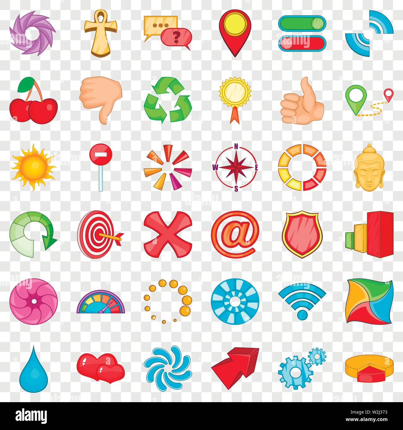 Element icons set, cartoon style Stock Vector Image & Art - Alamy