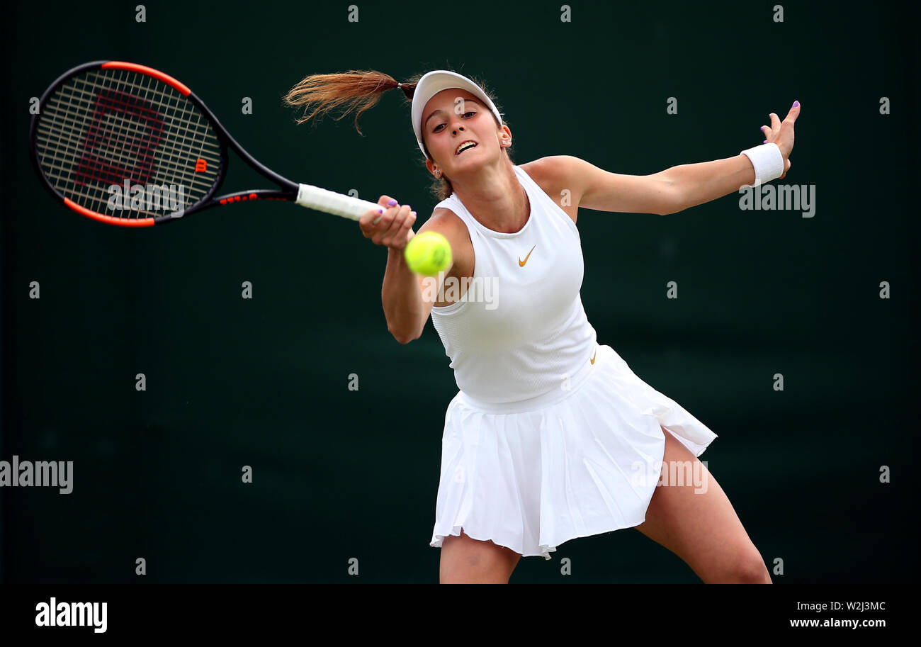 Daria Frayman in action in the Girls singles on day eight of the ...