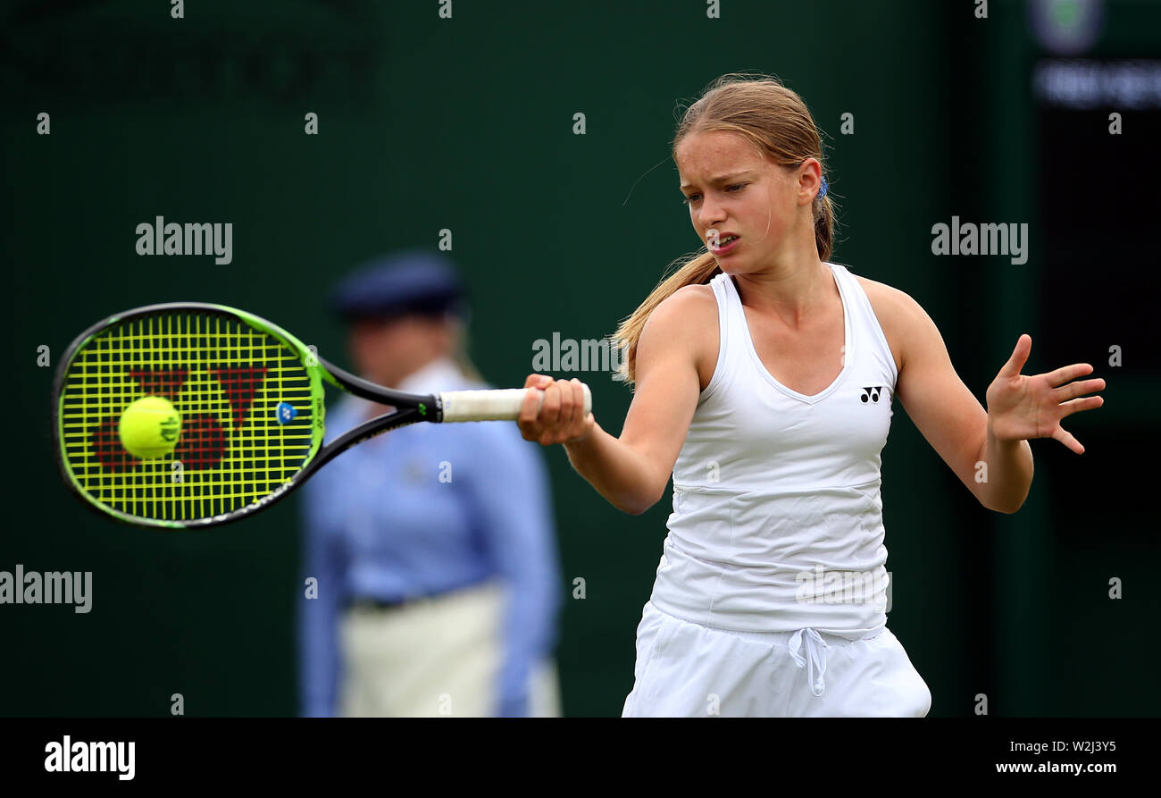 Matilda Mutavdzic in action in the Girls singles on day eight of the ...