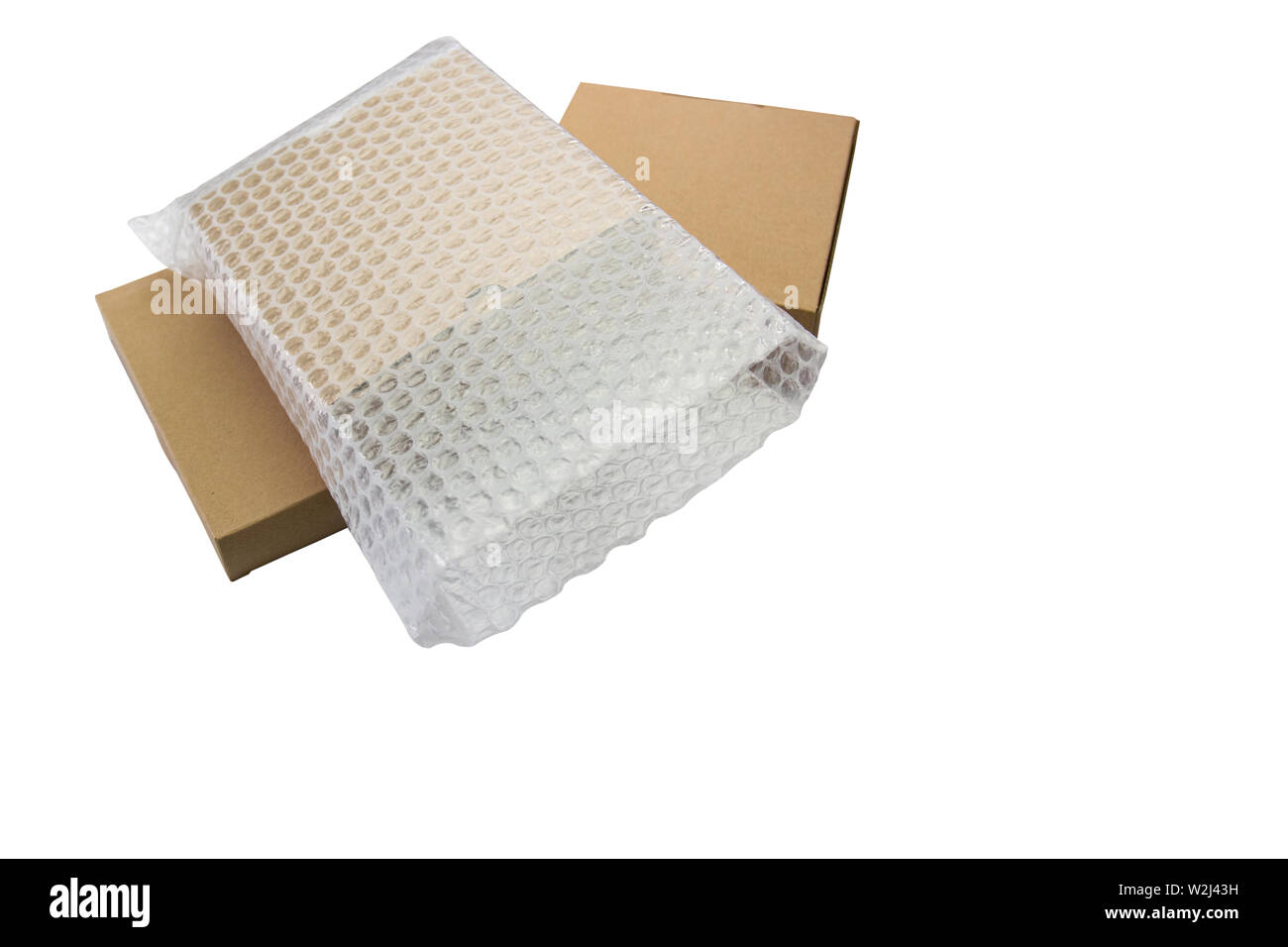 Bubbles covering the box by bubble wrap for protection product cracked ...