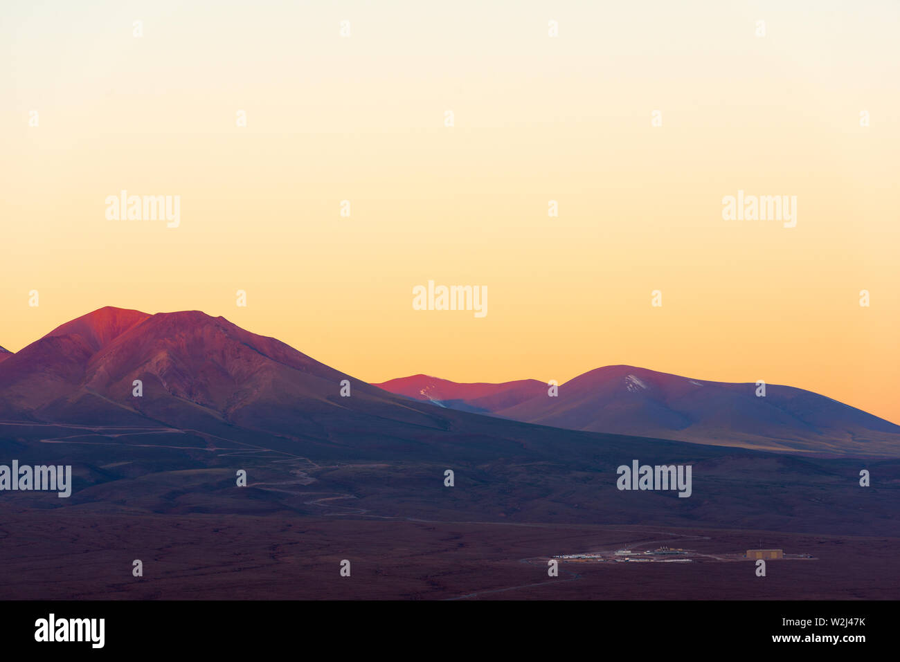 ALMA, atacama large millimeter array, base Camp seen from the distance ...