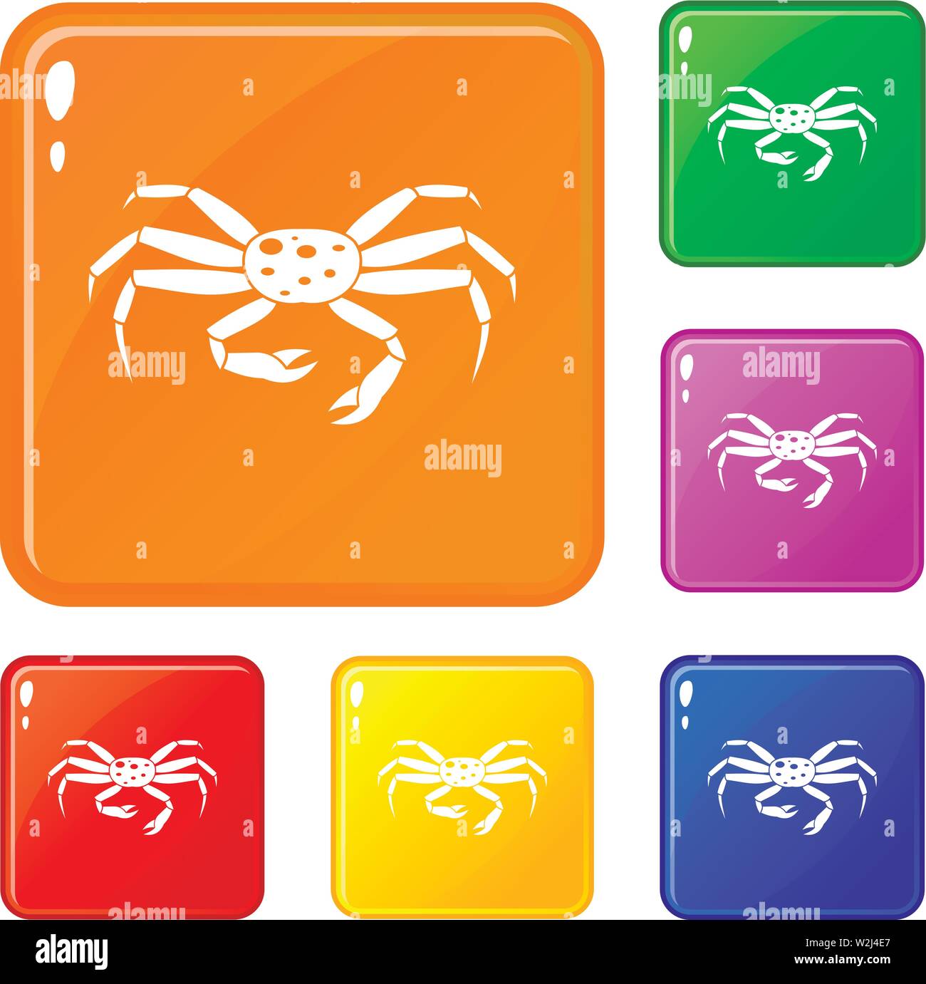 Crab seafood icons set vector color Stock Vector Image & Art - Alamy