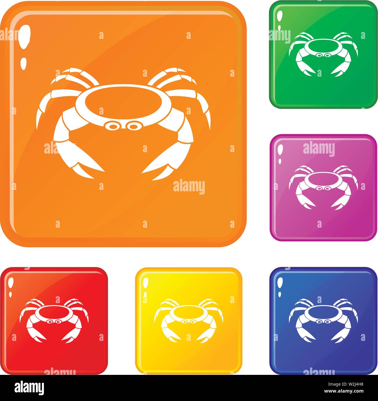 Raw crab icons set vector color Stock Vector Image & Art - Alamy