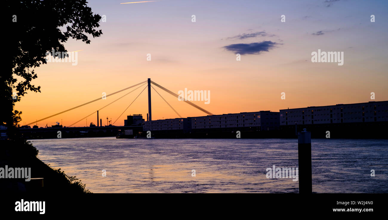 The Rhine river between Mannheim and Ludwigshafen, Southern Germany ...