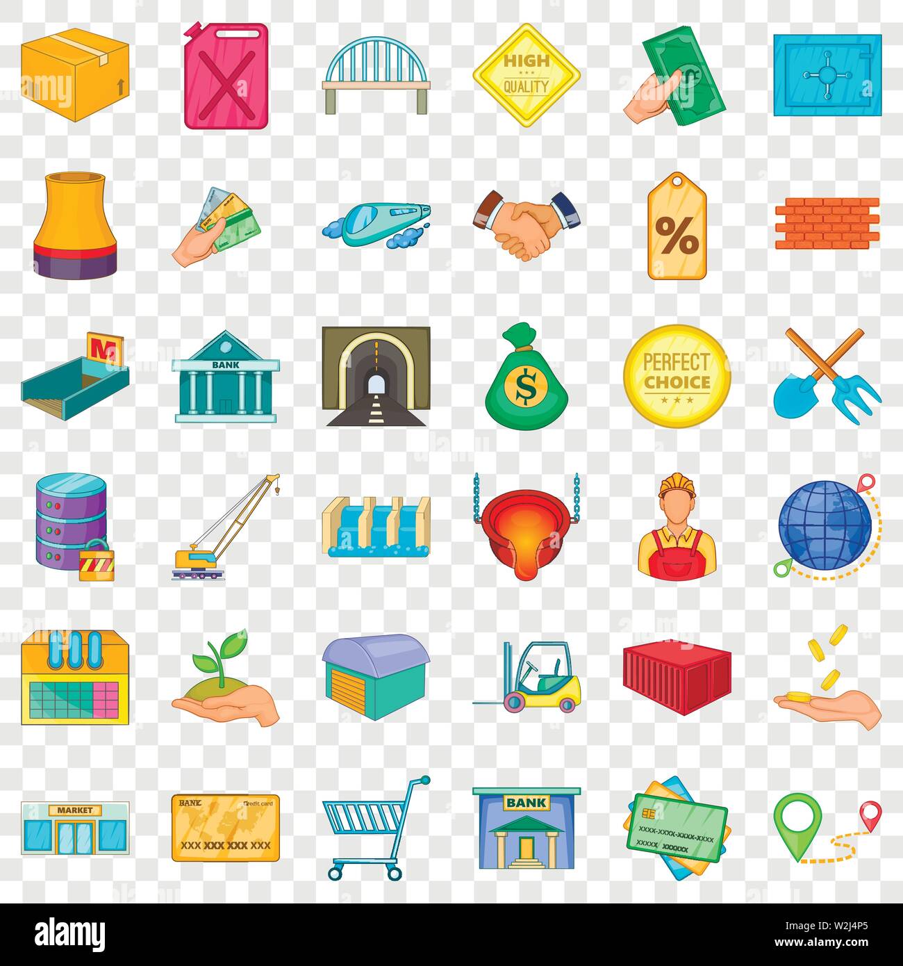 Economics Icons Set Cartoon Style Stock Vector Image And Art Alamy