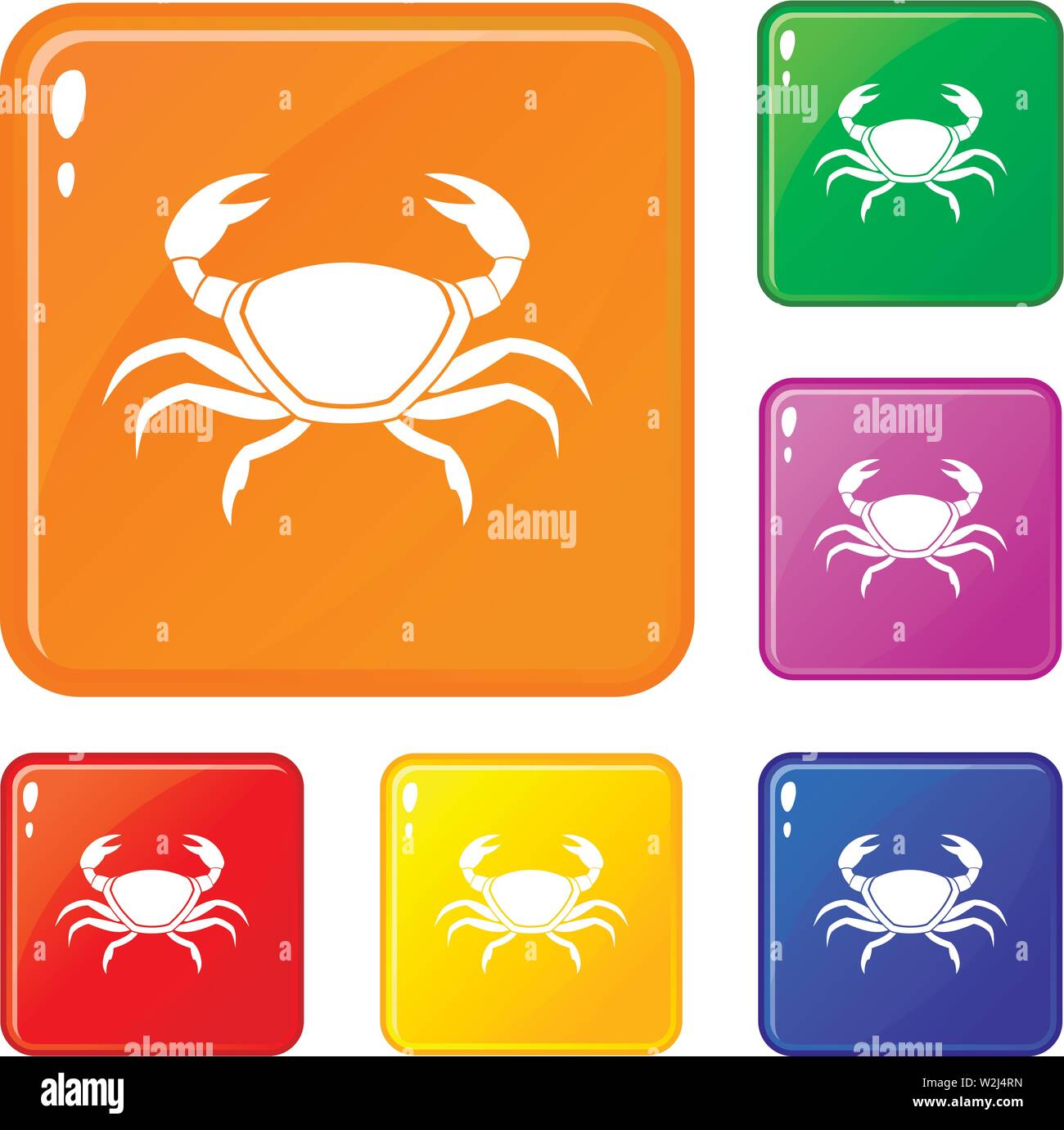 Fresh crab icons set vector color Stock Vector Image & Art - Alamy