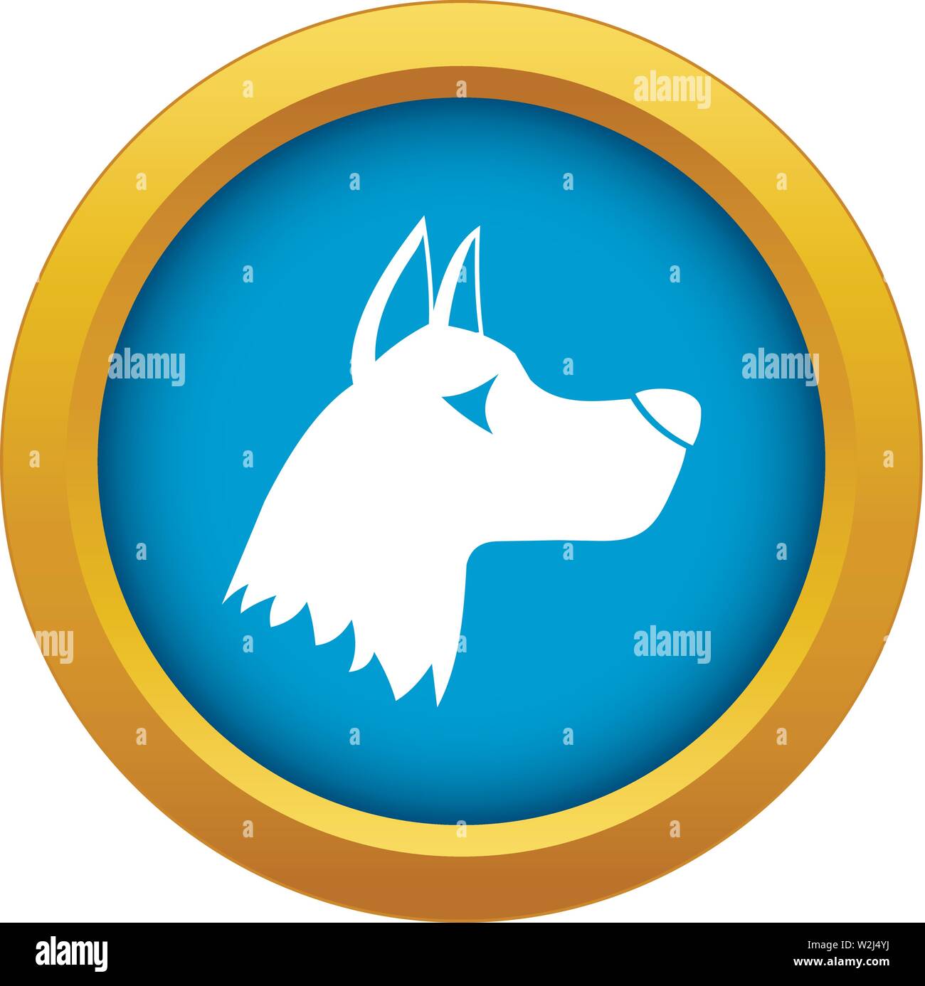 Doberman dog icon blue vector isolated Stock Vector Image & Art - Alamy
