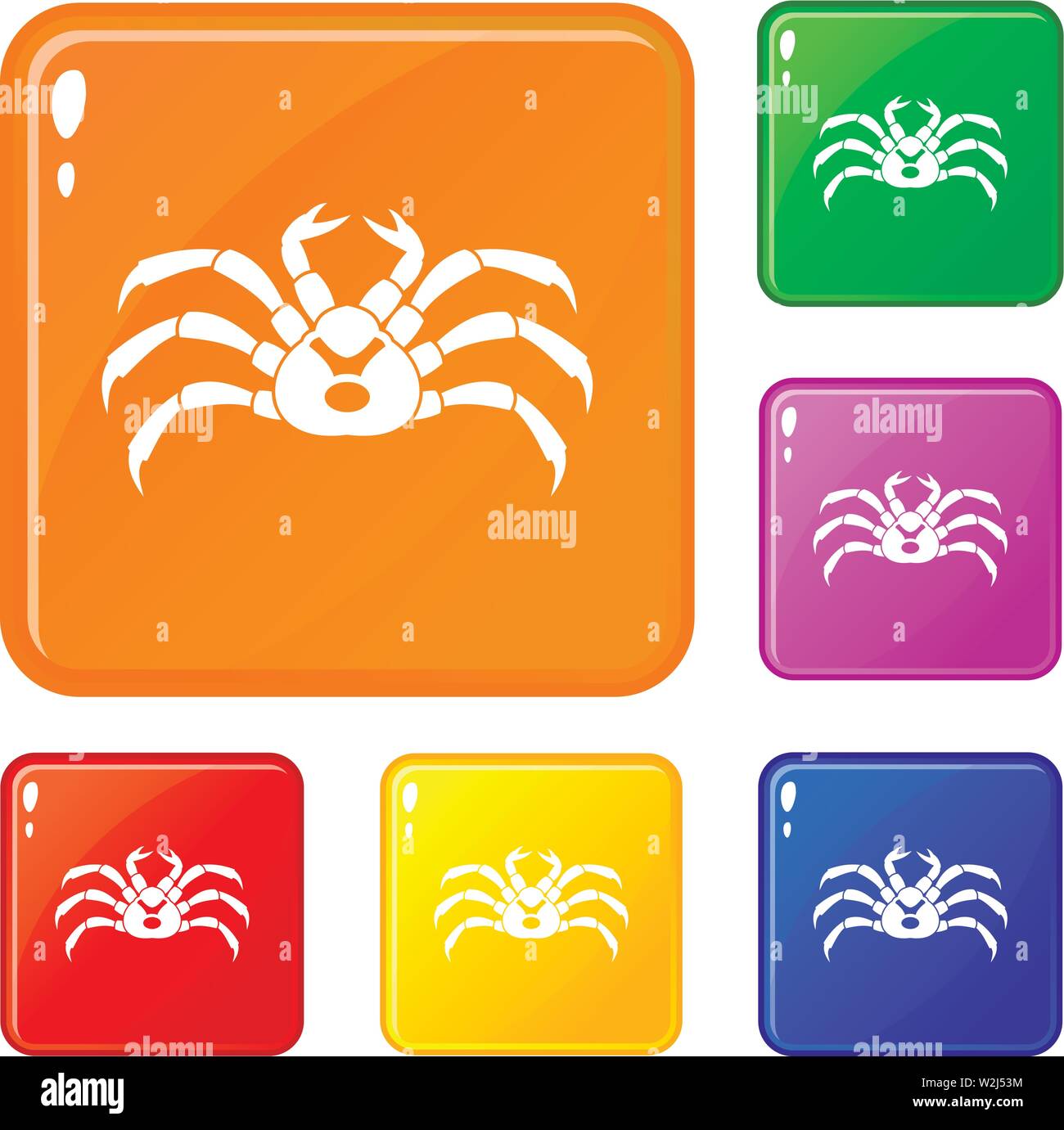 Fresh live crab icons set vector color Stock Vector Image & Art - Alamy