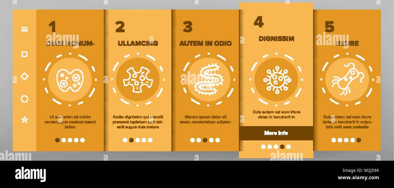 Microorganisms Cells Thin Line Icons Vector Onboarding Stock Vector ...