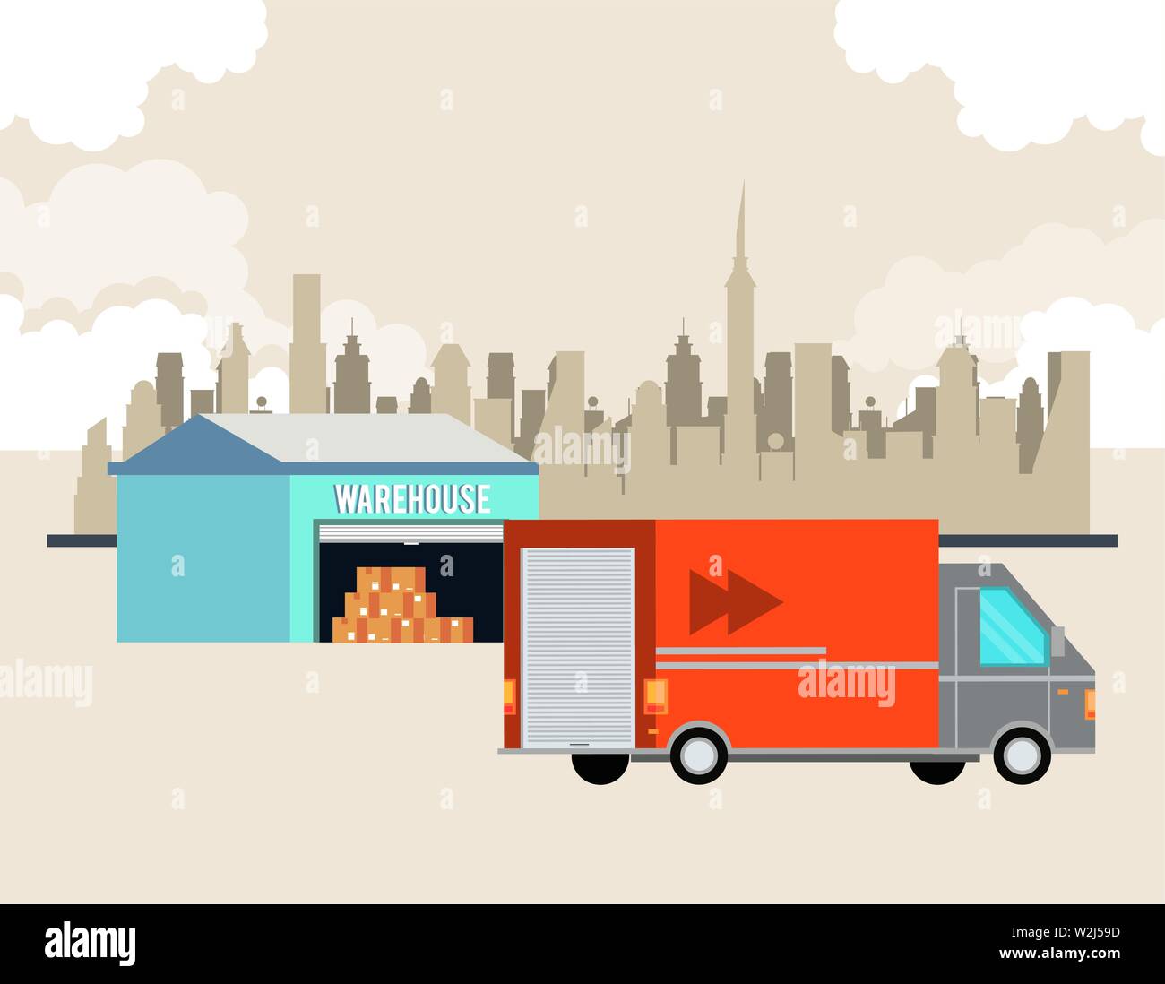 transportation merchandise logistic cargo cartoon Stock Vector Image ...