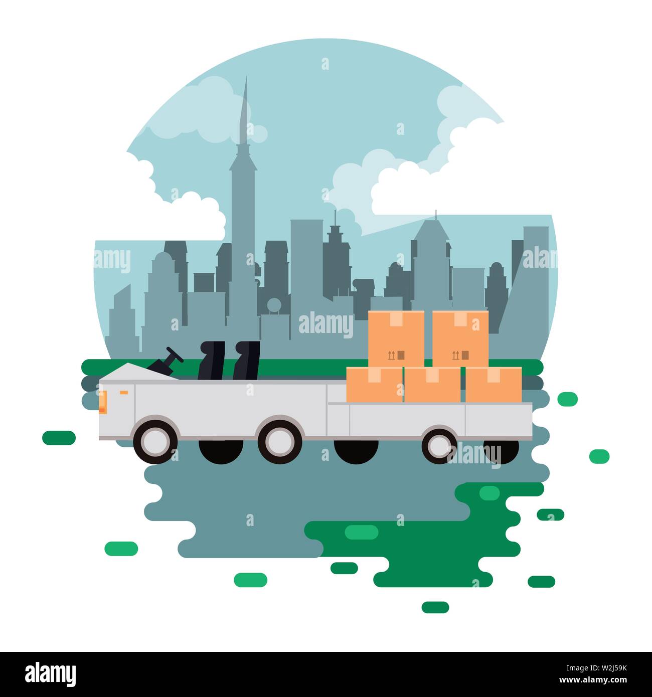 transportation merchandise logistic cargo cartoon Stock Vector Image ...