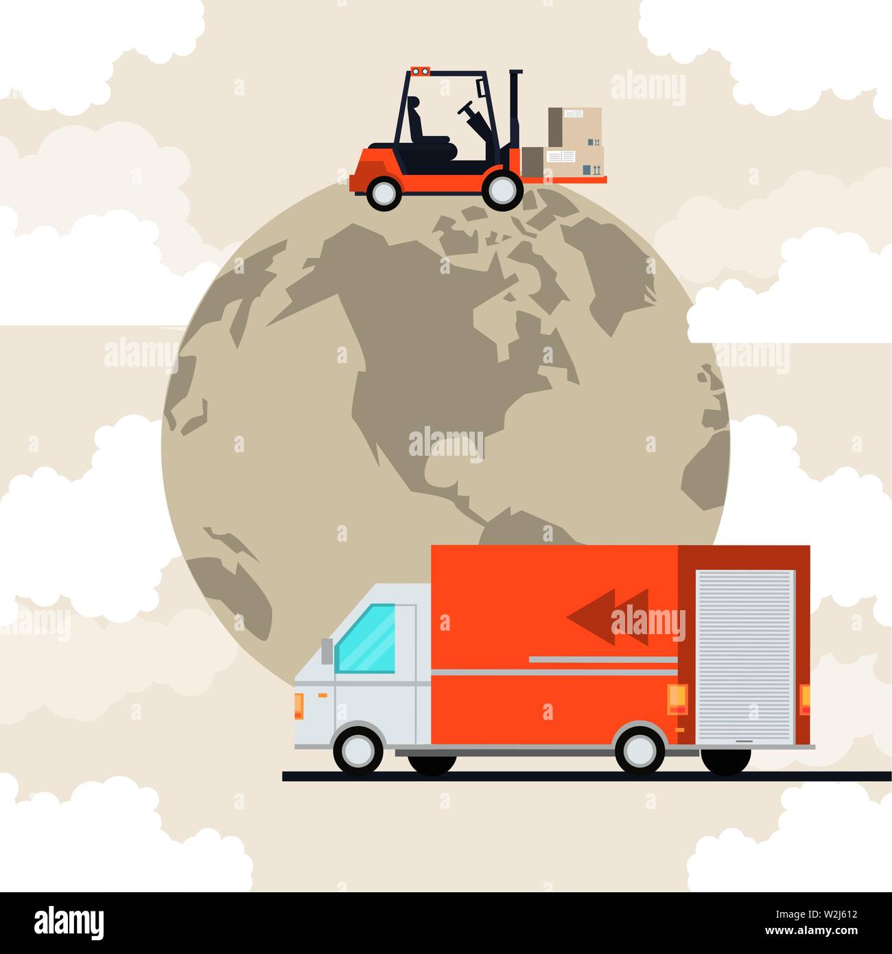 transportation merchandise logistic cargo cartoon Stock Vector Image ...