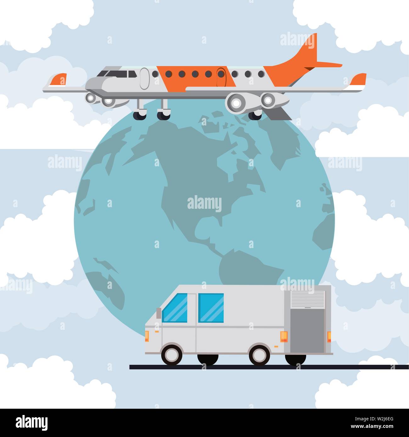Vector Cartoon Cargo Airplane High Resolution Stock Photography and ...