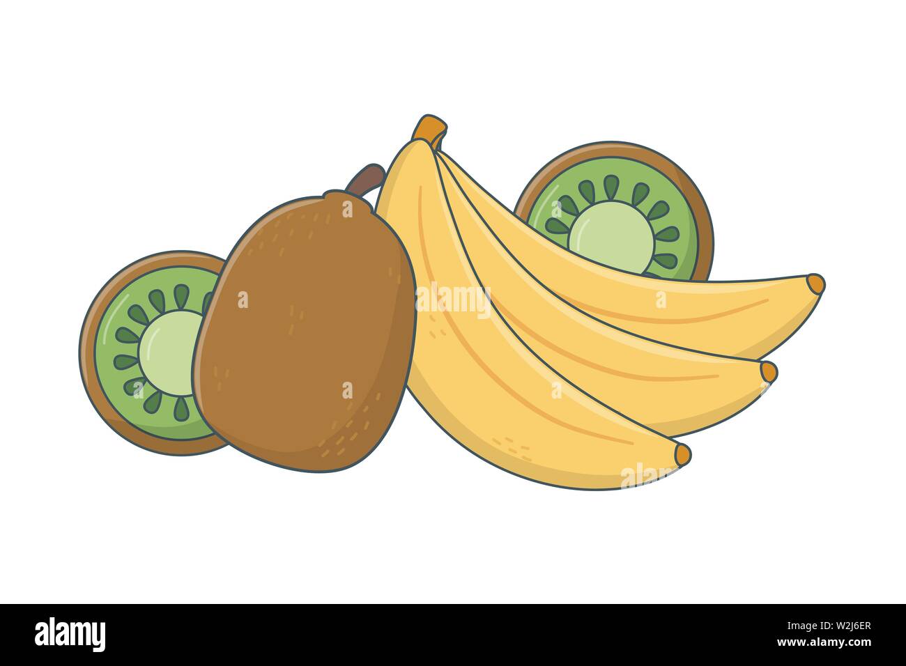 delicious healthy meal fruits mix cartoon vector illustration graphic ...