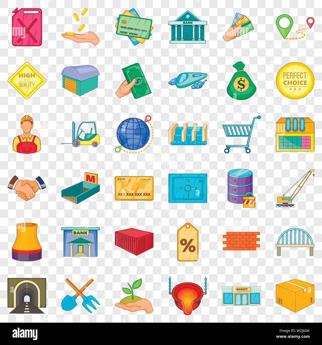National economy icons set, cartoon style Stock Vector Image & Art - Alamy