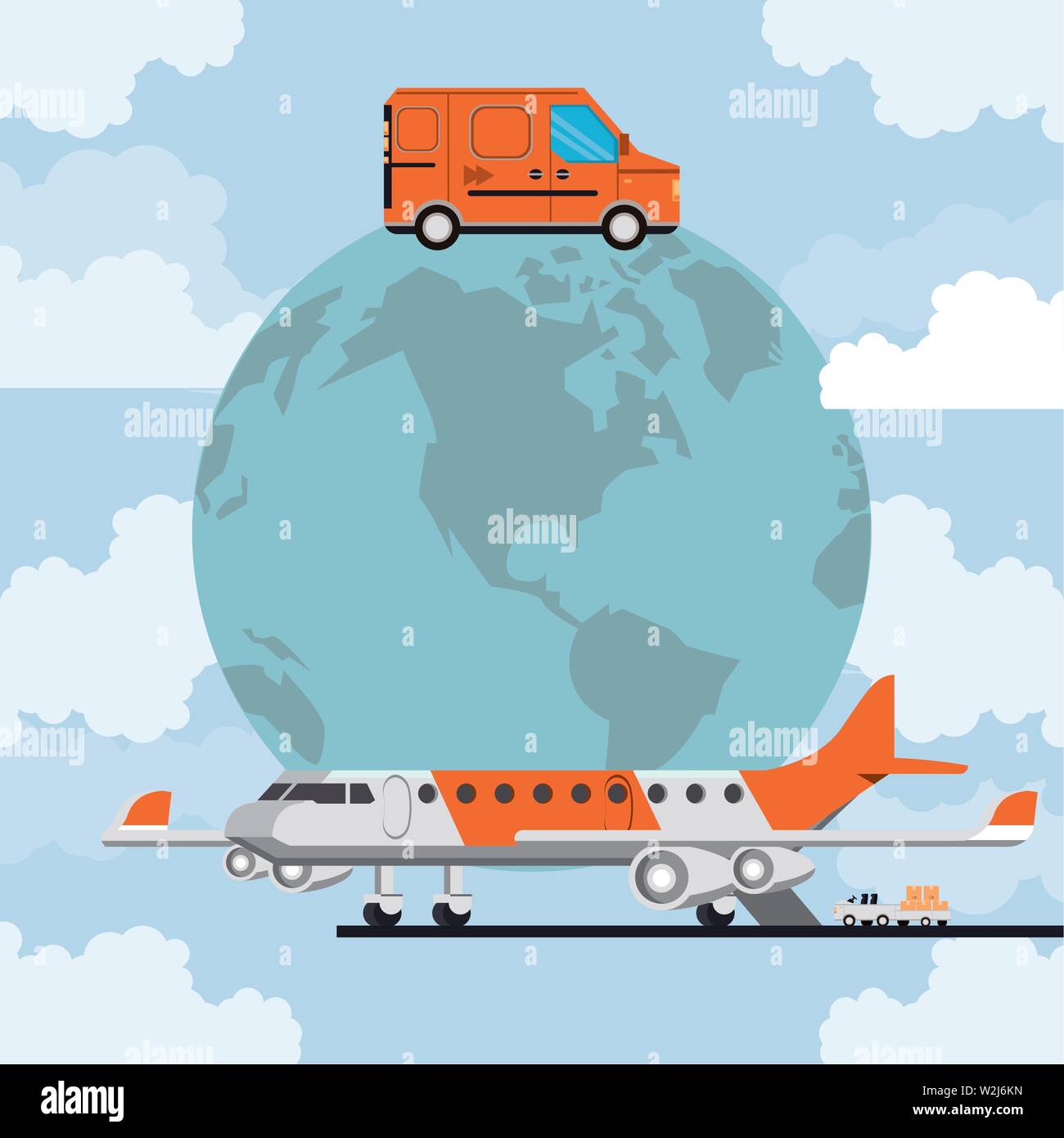 transportation merchandise logistic cargo cartoon Stock Vector Image ...