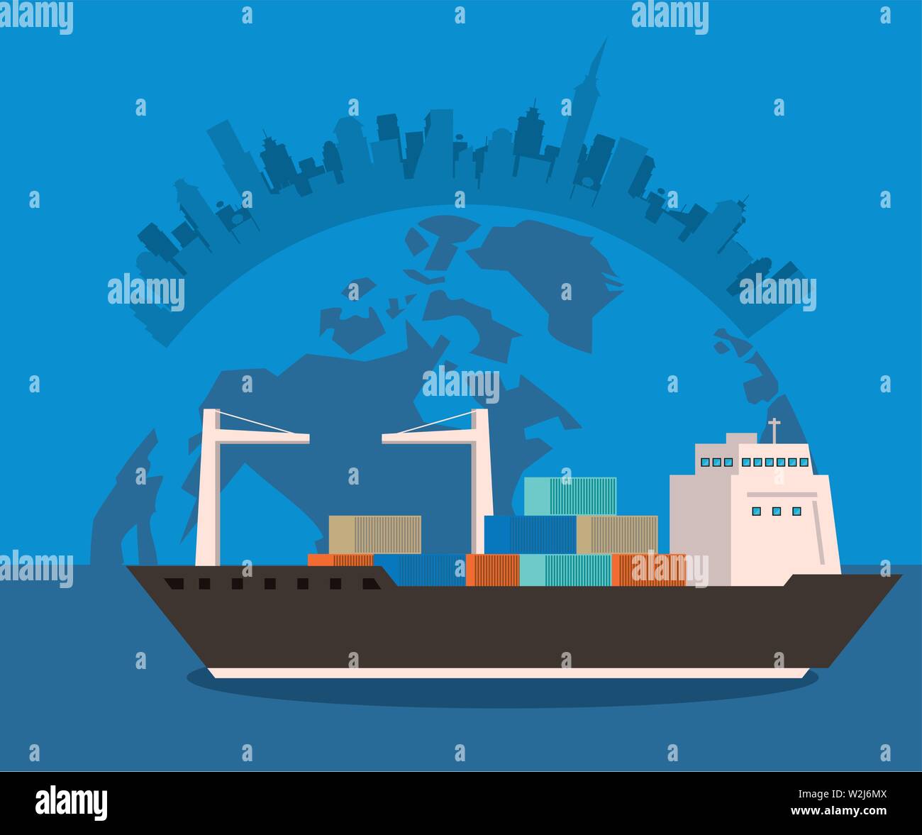 transportation merchandise logistic cargo cartoon Stock Vector Image ...