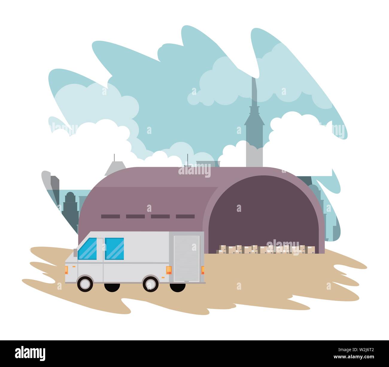 transport vehicle delivery van cartoon Stock Vector Image & Art - Alamy